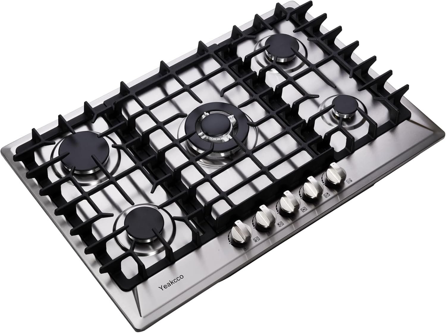 30 Inch Gas Cooktop, Built-in 5 Burners Stainless Steel Gas Stovetop ...